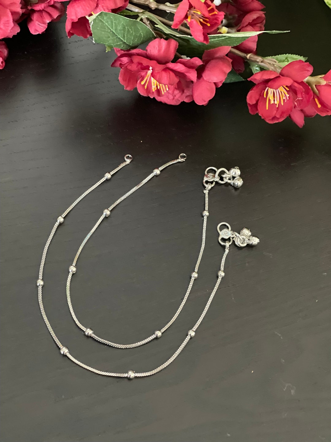 Simple Silver Finished Women’s Chain Anklets / Payal / Bridal Payal ...