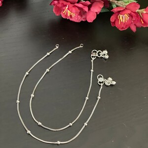 Simple Silver Finished Womens Chain Anklets / Payal / Bridal - Etsy