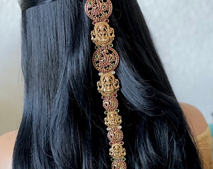 Antique Hair Brooch / Indian Temple Hair Pin Hair Pin / Lakshmi Veni ...