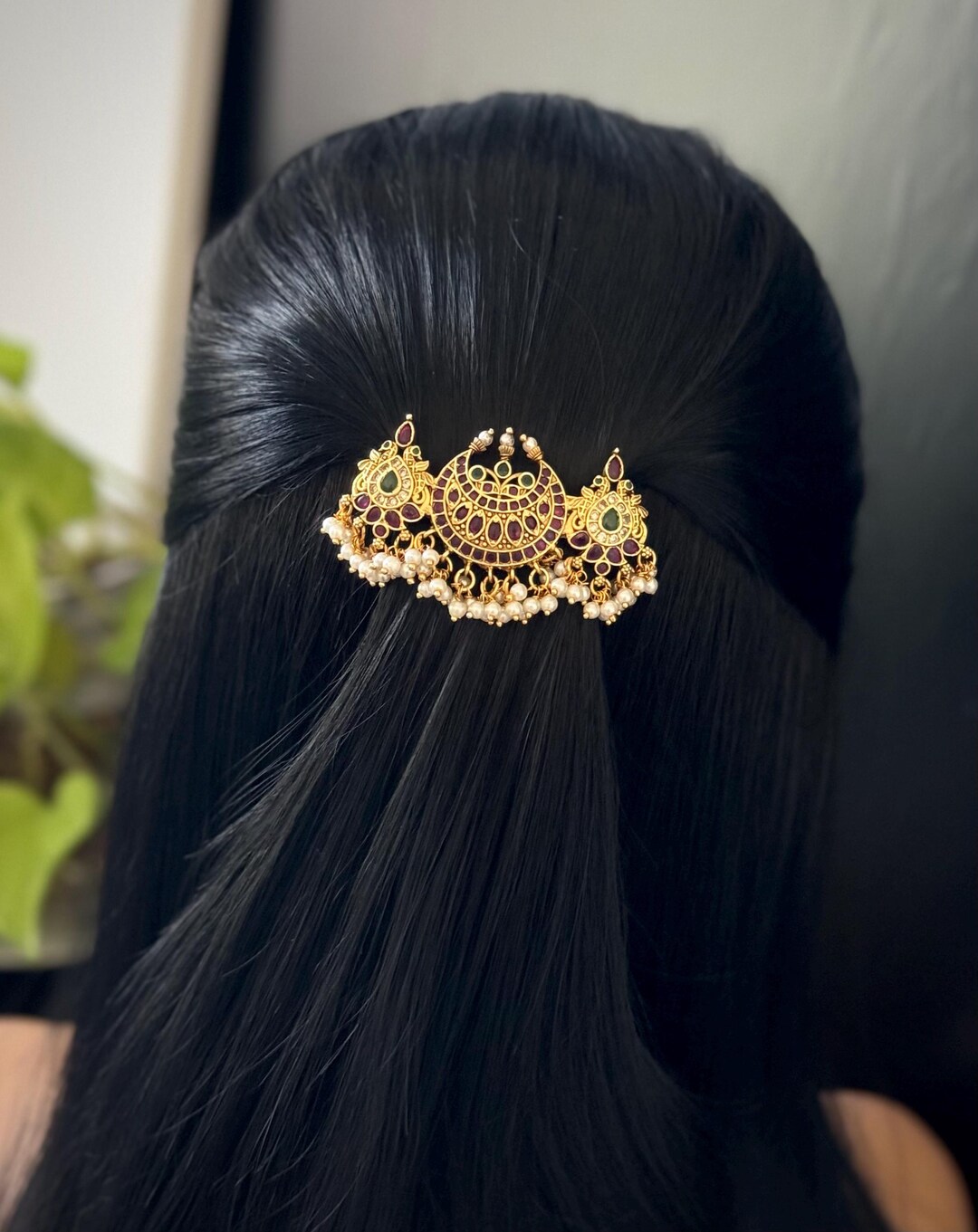 Antique Matte Gold Finished Kemp Hair Clip / Juda Pin / Traditional ...