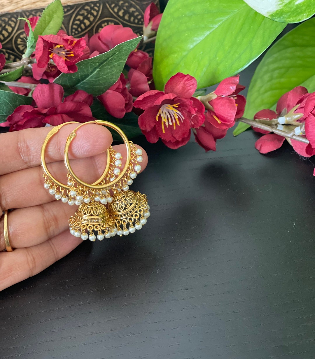 Restocked-antique Cute Small Bali Jhumkas / Jhumki Earrings Jewelry ...