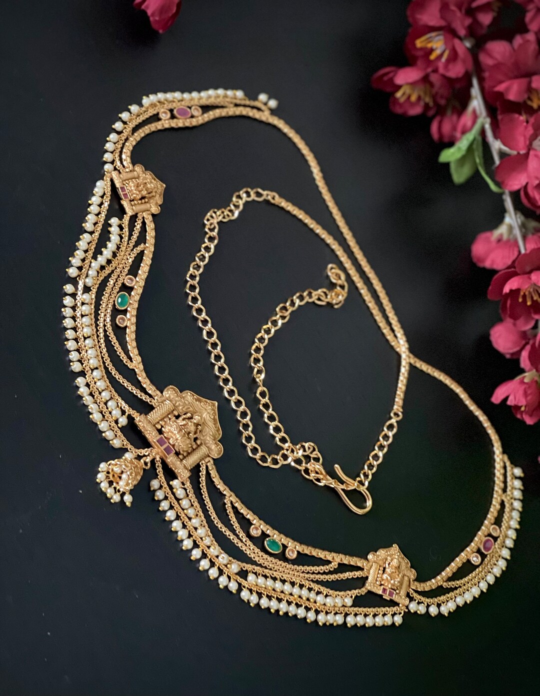 Antique Polki Pearl Kamarbandh / Kamarpatta/ Indian Waist Chain ...