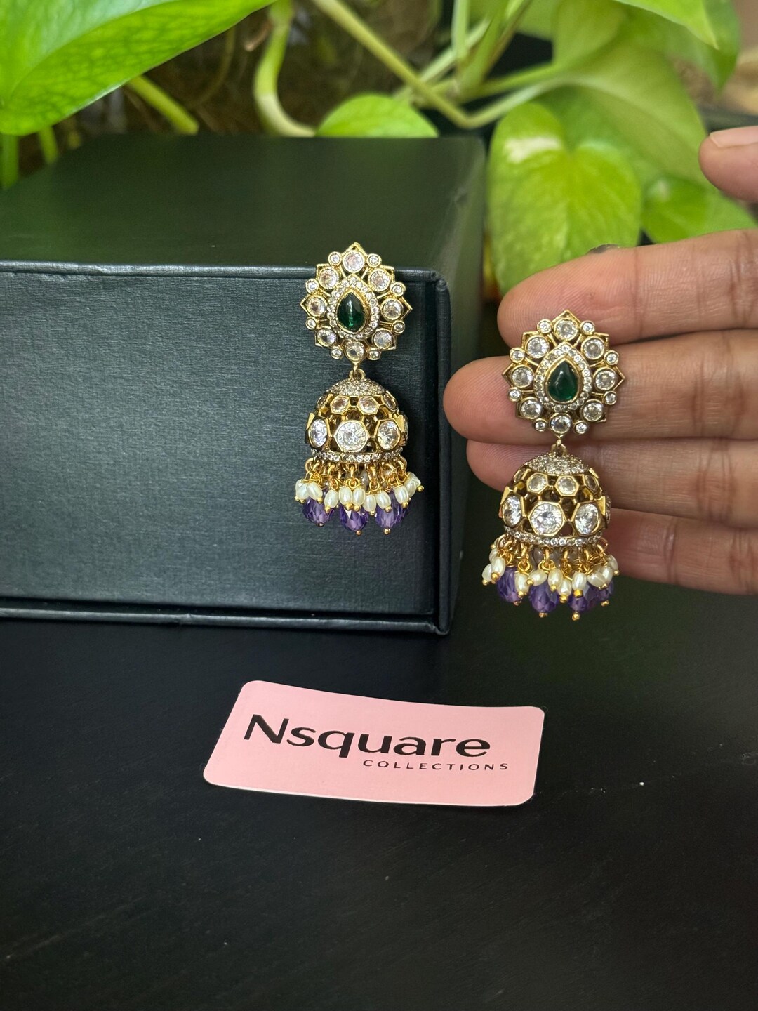 Diamond Jhumkas / Victorian Jhumkas /bollywood Jewelry CZ Stone ...