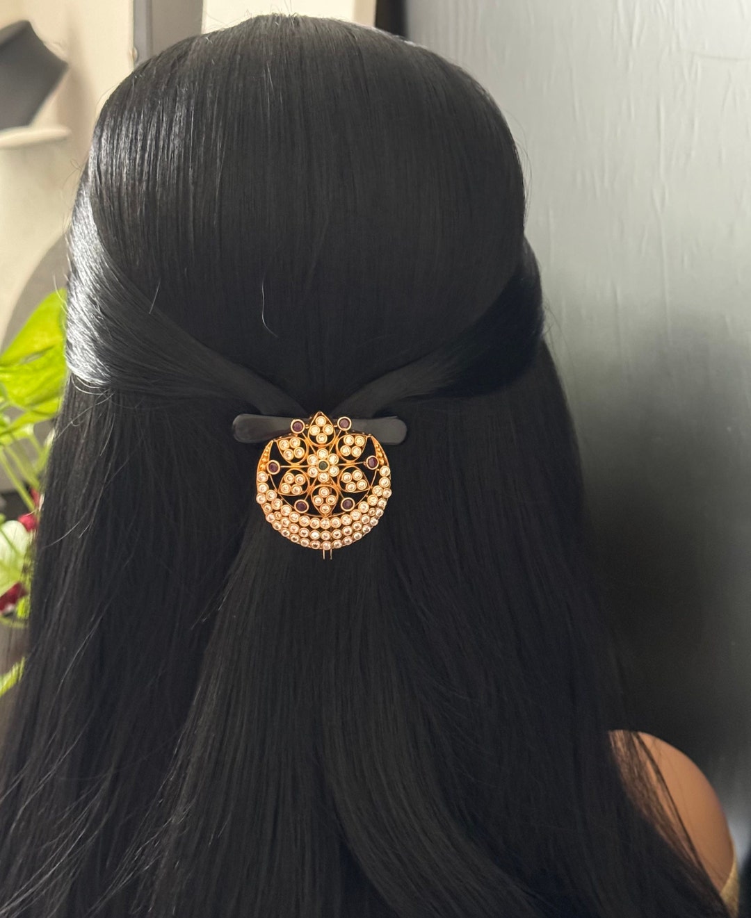 CZ Antique Hair Pin / CZ Juda Pin / Veni Pin / Jada Billa / Orangish ...
