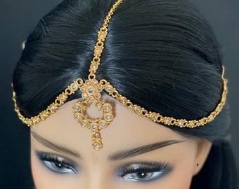 Damini / Mathapatti / Antique Kemp Damini/ Antique Gold Tikka ...