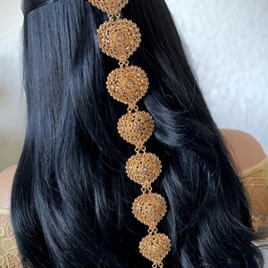 Polki Long Hair Brooch / Indian Hair Pin Hair Decoration / Veni Pin ...