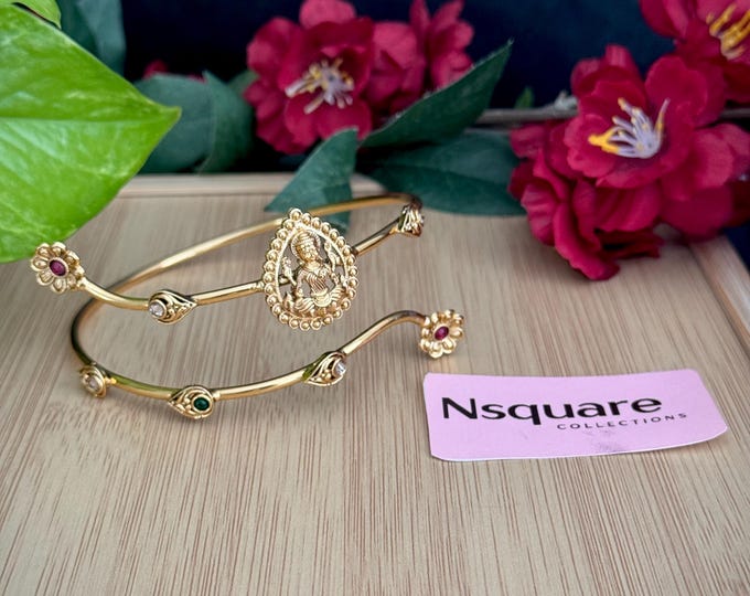 Matte Gold Lakshmi Devi Armlet: Indian Bridal Bajuband - Etsy
