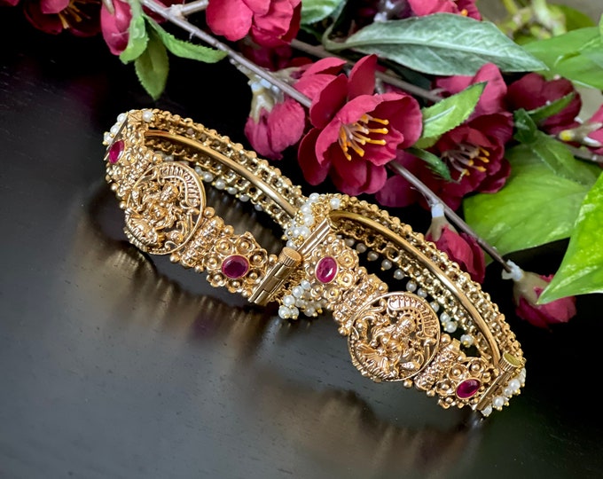 Gold Plated Rajwadi Kundan Openable Kada Bangle1pcsingle/indian Kada ...