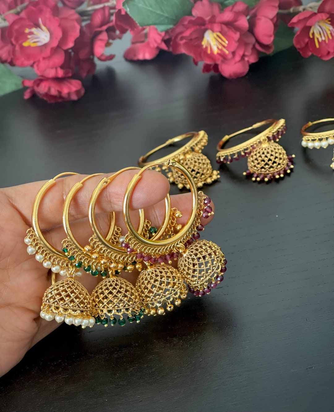 Antique Bali Jhumkas / Jhumki Earrings Jewelry / Indian Jumkas ...