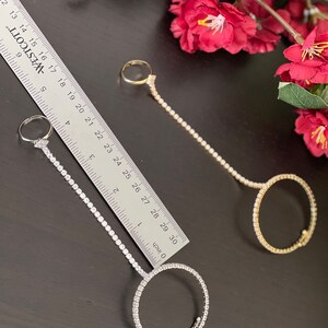 Single Bracelet/ Haath Phool / AD/ CZ Ring Bracelet / Hand Harness/ Diamond Bracelet /hath Panja ...