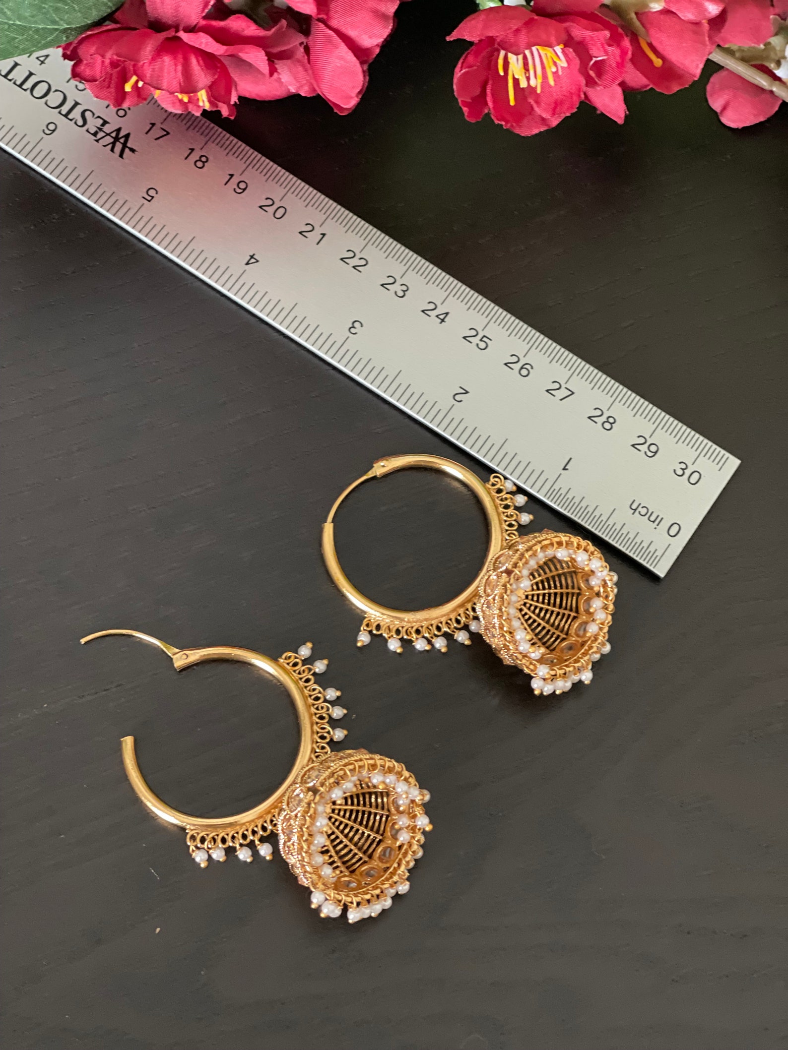 Antique Polki Bali Jhumkas / Jhumki Earrings Jewelry / Indian Jumkas ...