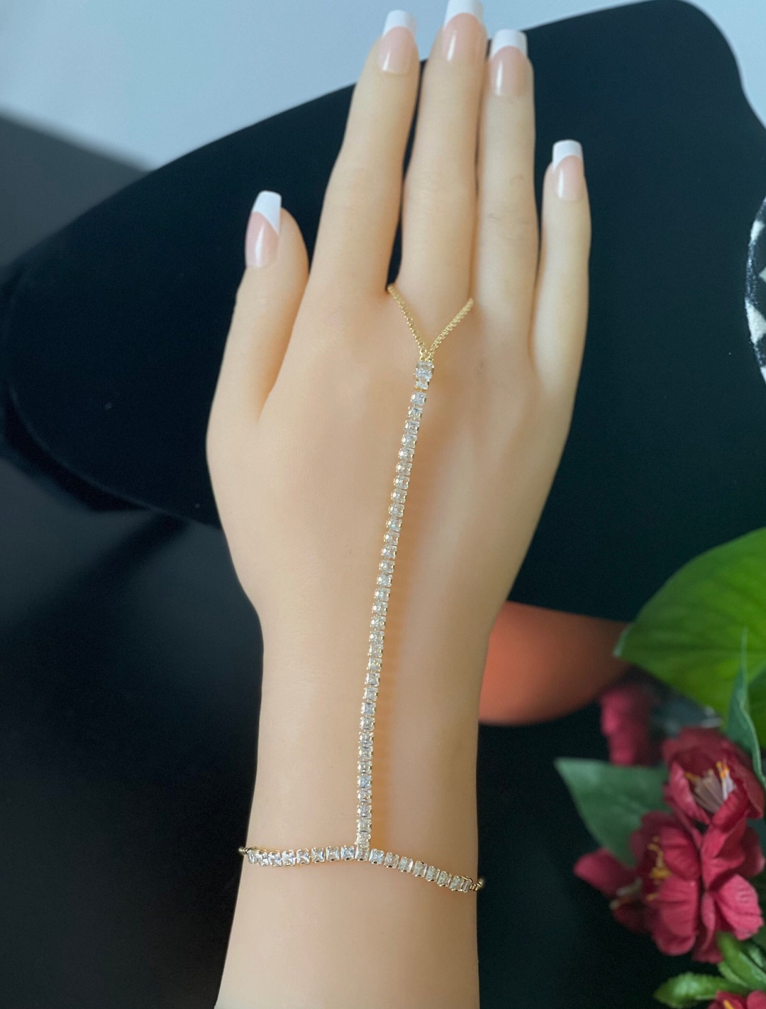 Single Bracelet/ Haathphool / Gold Finished Ring Bracelet / - Etsy