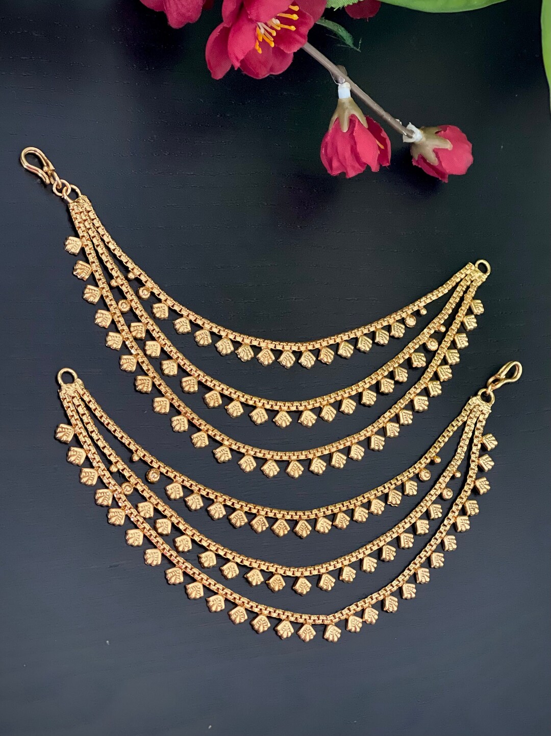 Antique 2/3 Layered Ear Chain /traditional Earrings Accessories ...