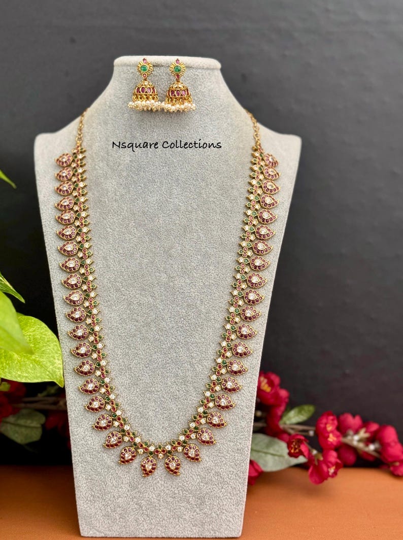 Antique Kemp Haram: South Indian Mango Ruby Bridal Jewelry / Mango Mala ...