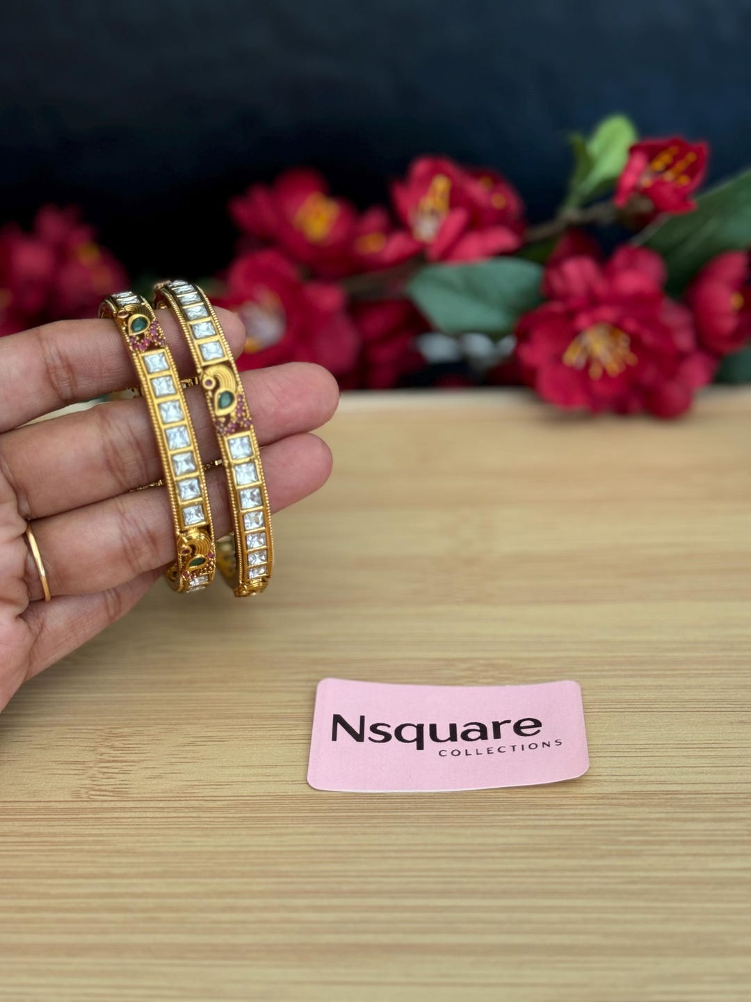 A Pair of Antique Gold Bangles / Kemp Bangle Set/ Indian Jewelry ...