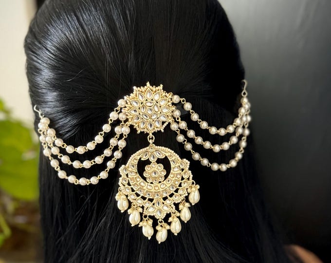 Restock-kundan Hair Brooch / Juda Pin / Veni Pin / Juda Pin / Classical ...