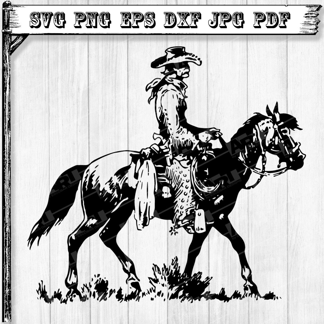 Cowboy Svg, Horse Eps, Western Png, Clip Art Bundle, PNG Sublimation ...