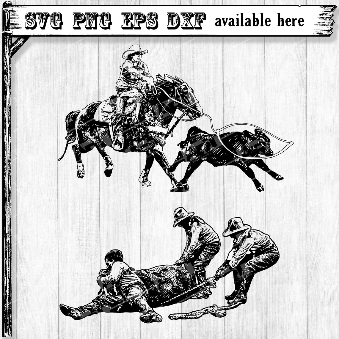 Cowboys Svg, Bulldogging Png, Breakaway Roper Svg, Rodeo Clip Art ...