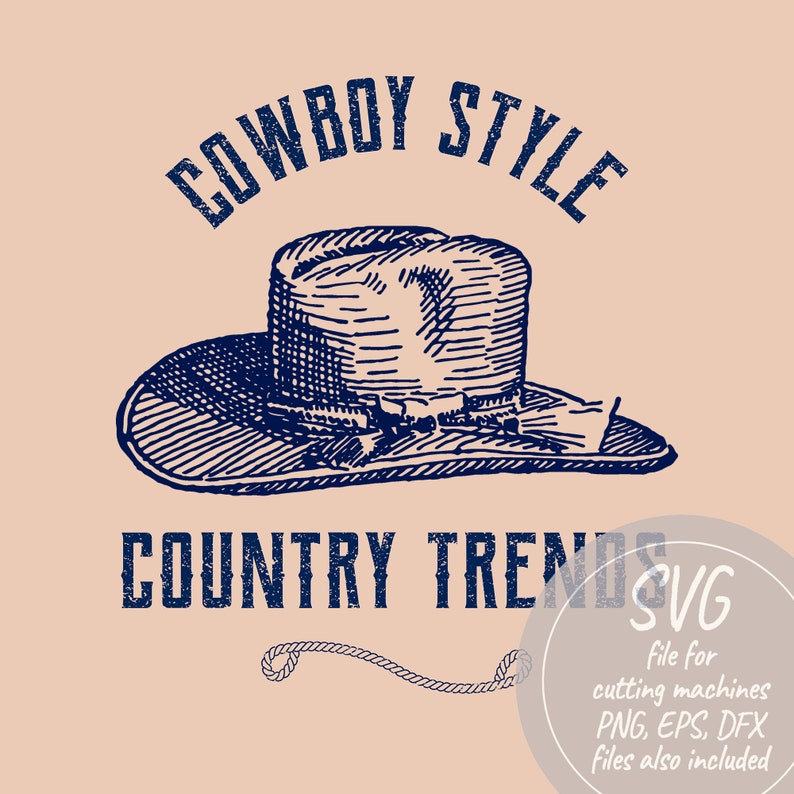 Vaquero svg, sombrero png, western svg, paquete de imágenes ...