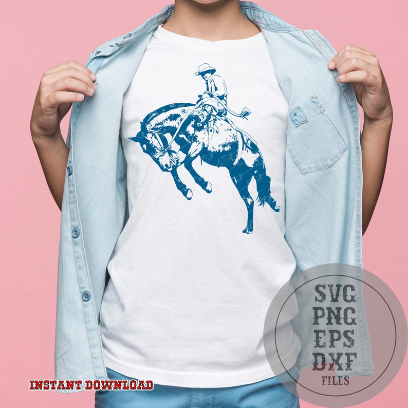 Bucking Bronco Cowboy Clipart | Rodeo Western Art (svg, Png, Eps, Dxf ...