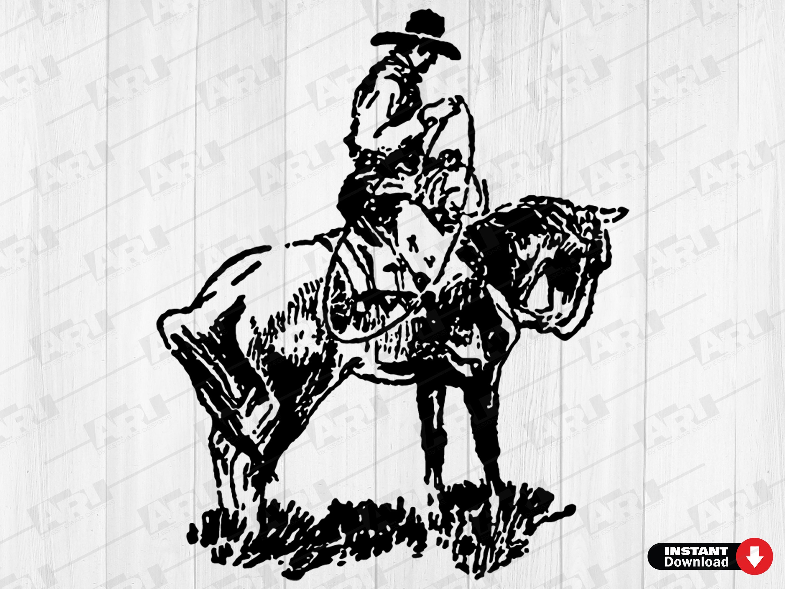Cowboys on Horses SVG, Western SVG Png, Saddles SVG, Cowboy Line/clip ...