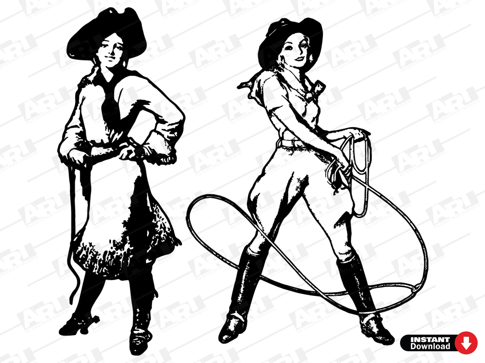 Cowgirls Svg Png Horse Riding Lariat Eps Western Svg Clip - Etsy