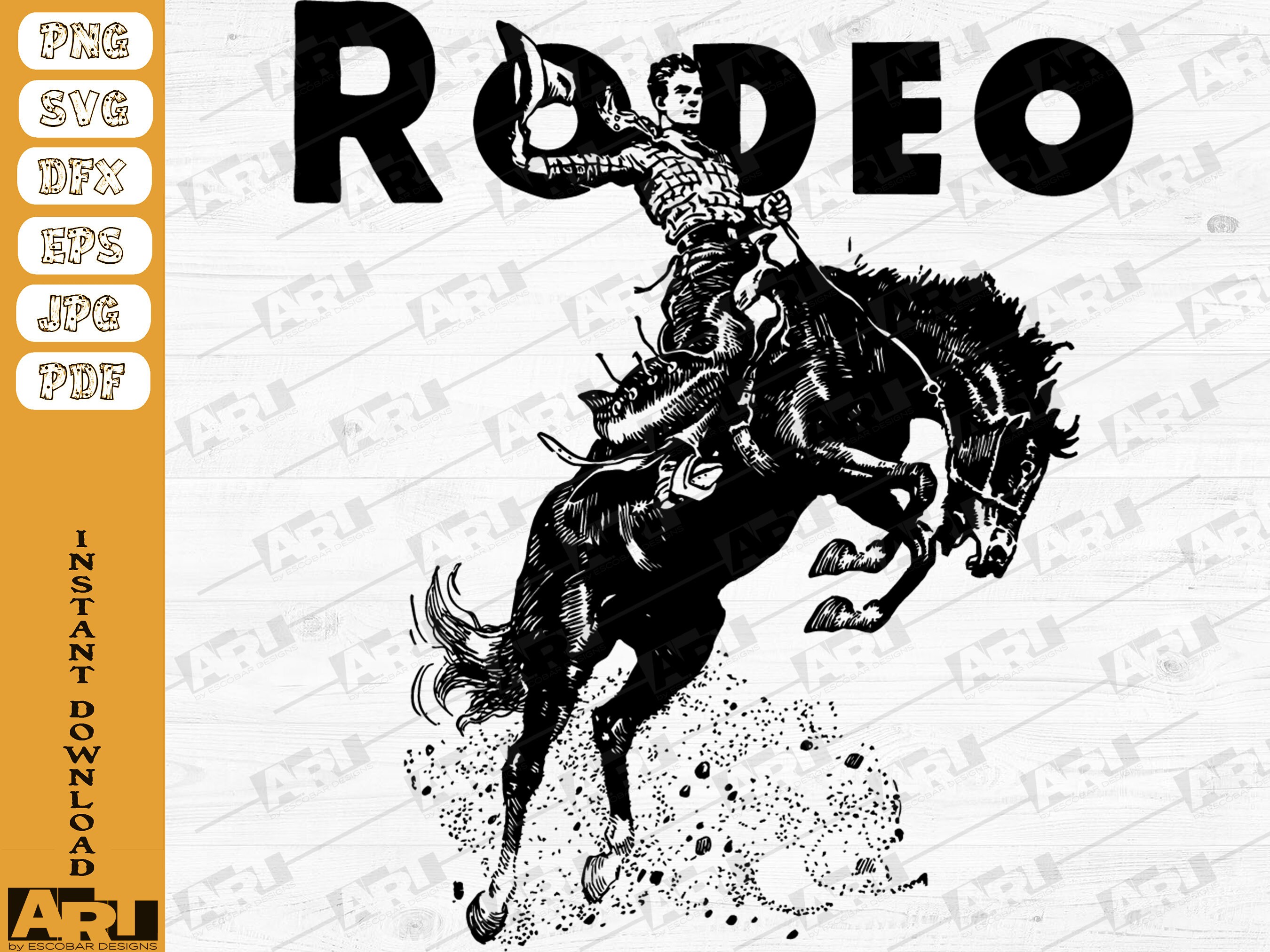 Rodeo Cowboy Png Bronco Eps Western Svg Digital Clip Art - Etsy Australia