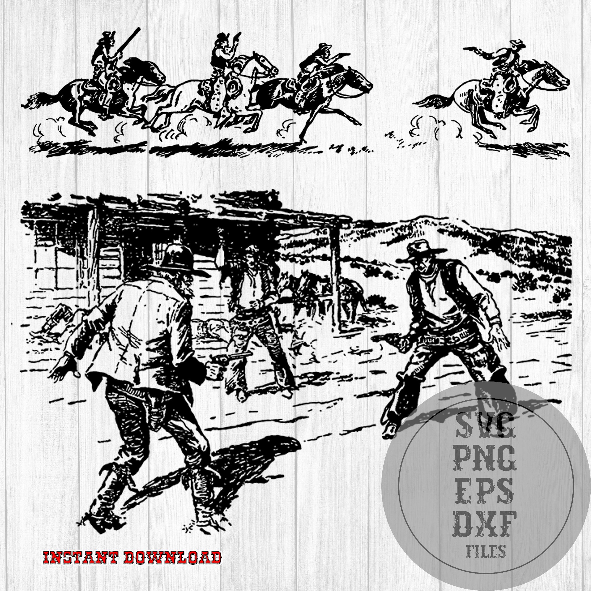 Cowboys, Desperados and Outlaws Svg, Gunslingers Svg, Horses, Western ...