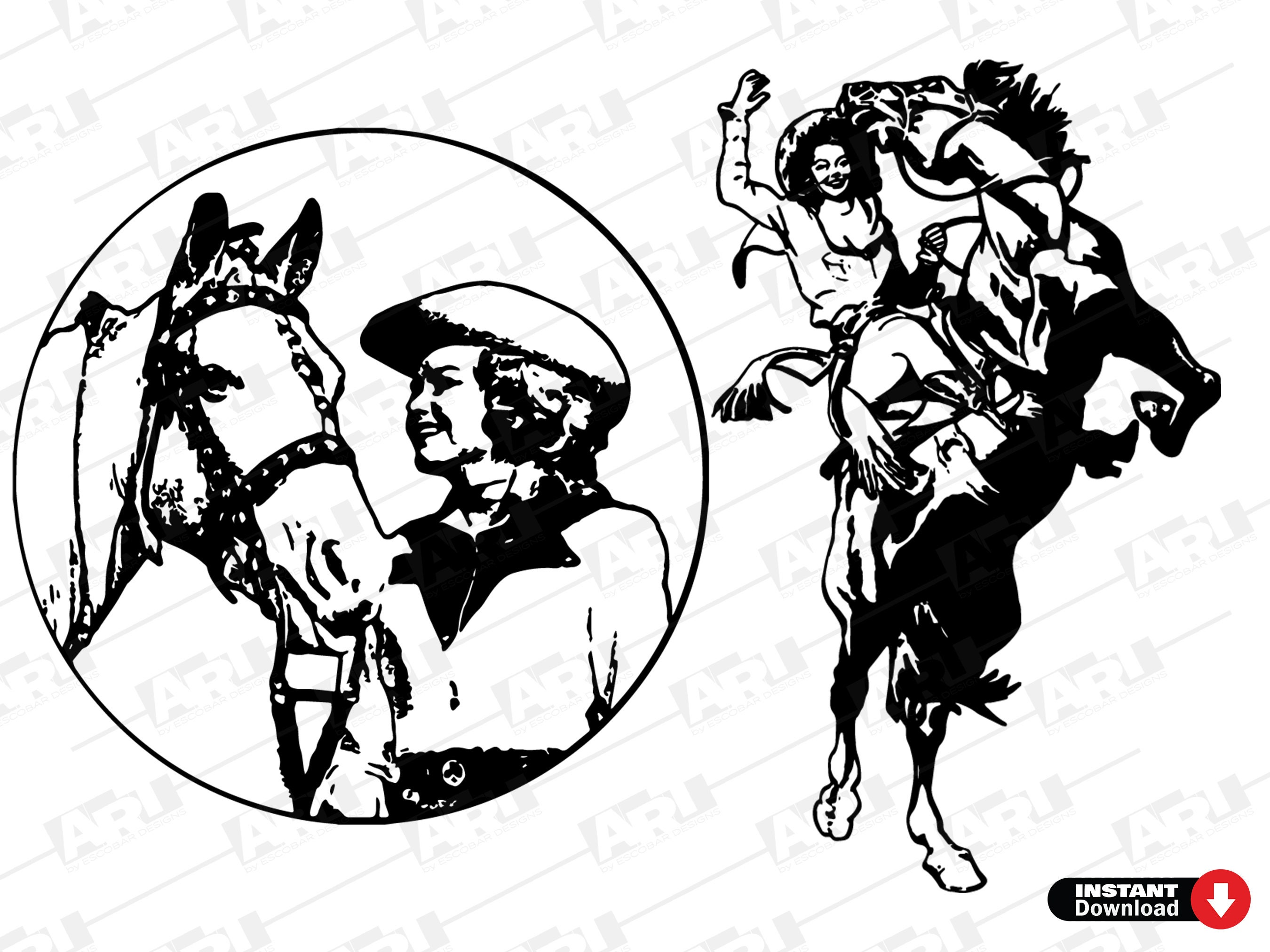 Cowgirls Svg Png Horse Riding Lariat Eps Western Svg Clip - Etsy
