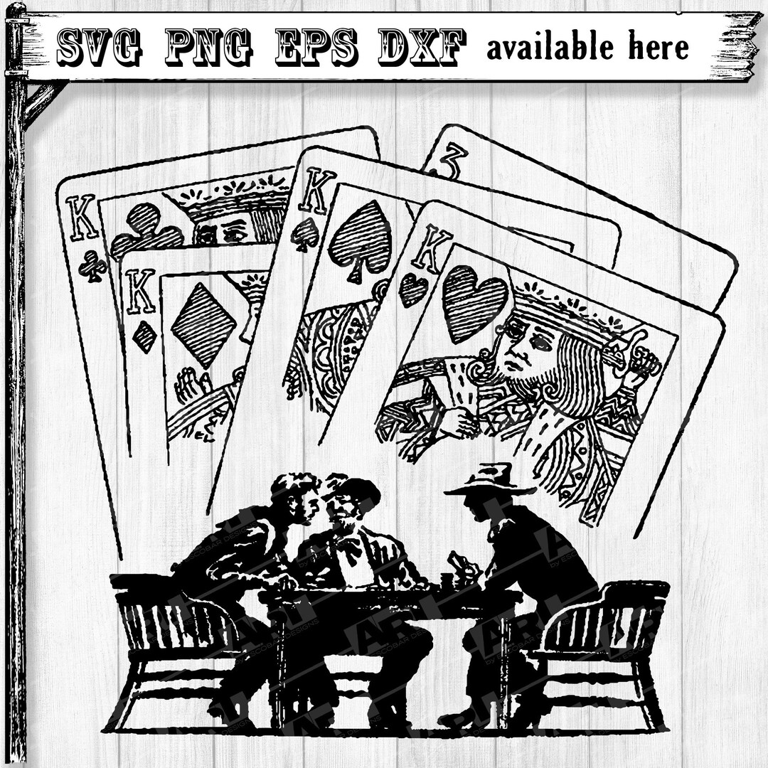 Western SVG, Cowboys Playing Cards in a Saloon, Wild West Cowboy SVG ...
