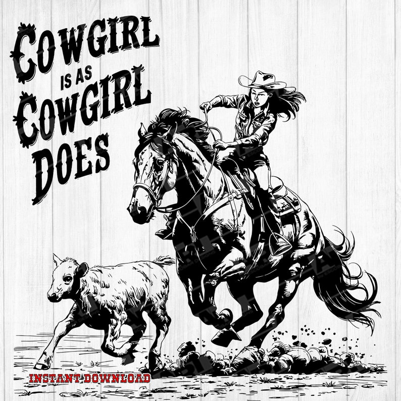 Breakaway Roper Svg, Cowgirl on a Horse Roping a Calf Svg, Western Svg ...