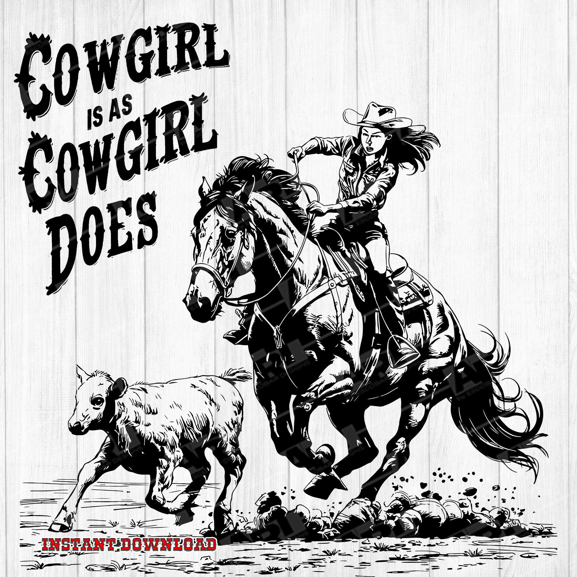 Breakaway Roper Svg, Cowgirl on a Horse Roping a Calf Svg, Western Svg ...