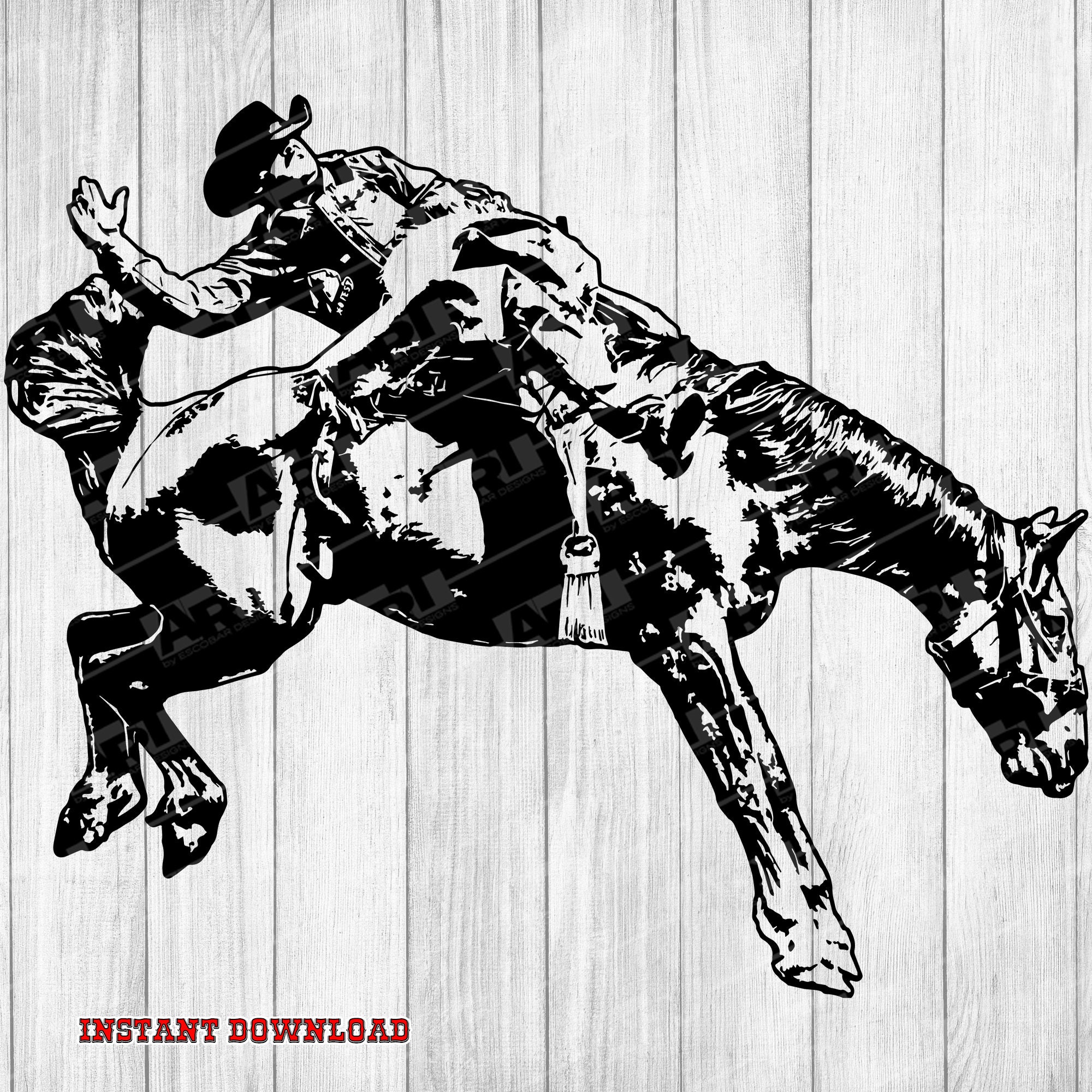 Western Cowboys Saddle Bronc Riding SVG, Rodeo PNG, Bucking Broncos SVG ...