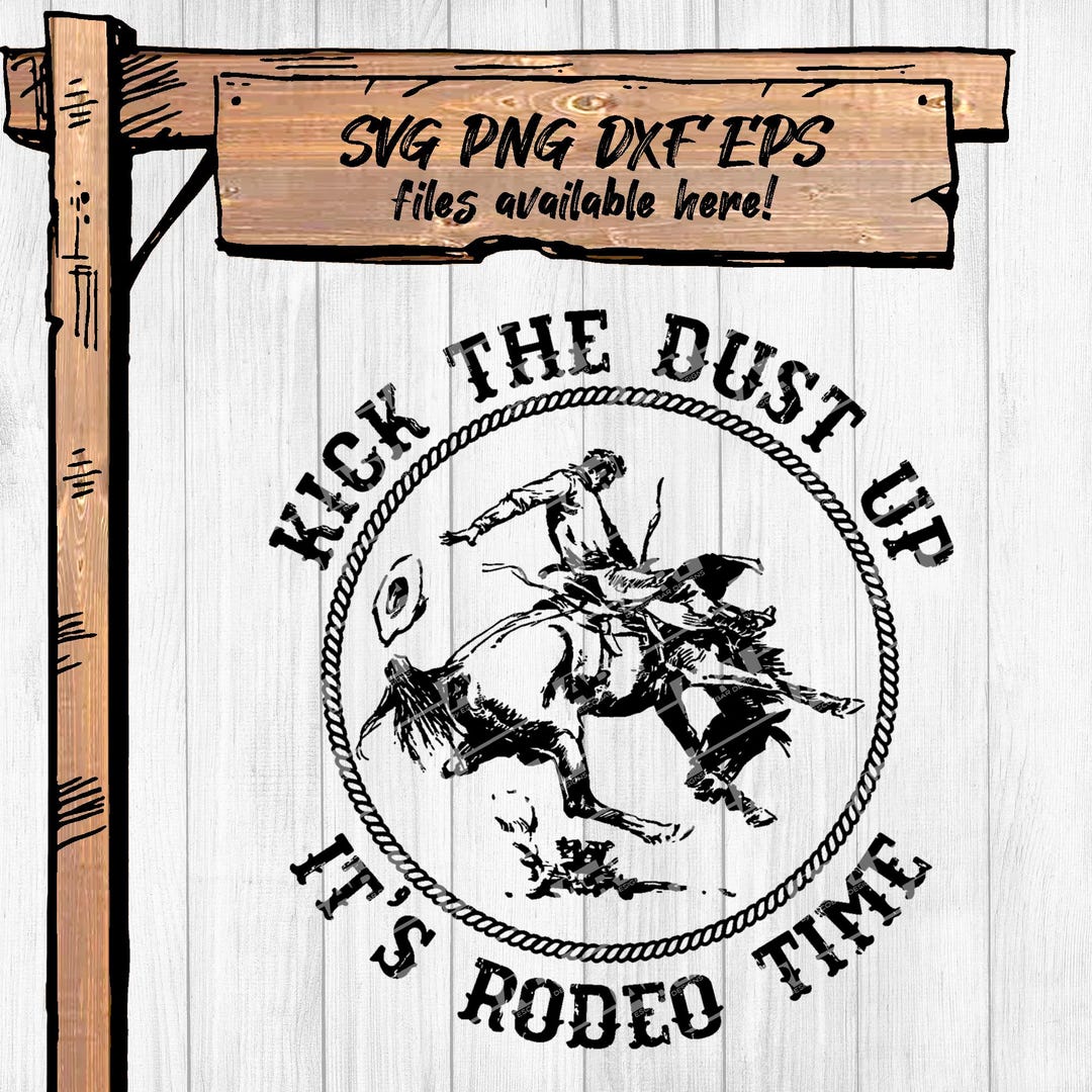 Saddle Bronc Rodeo SVG: Western Cowboy Clipart (digital Download, 300 ...