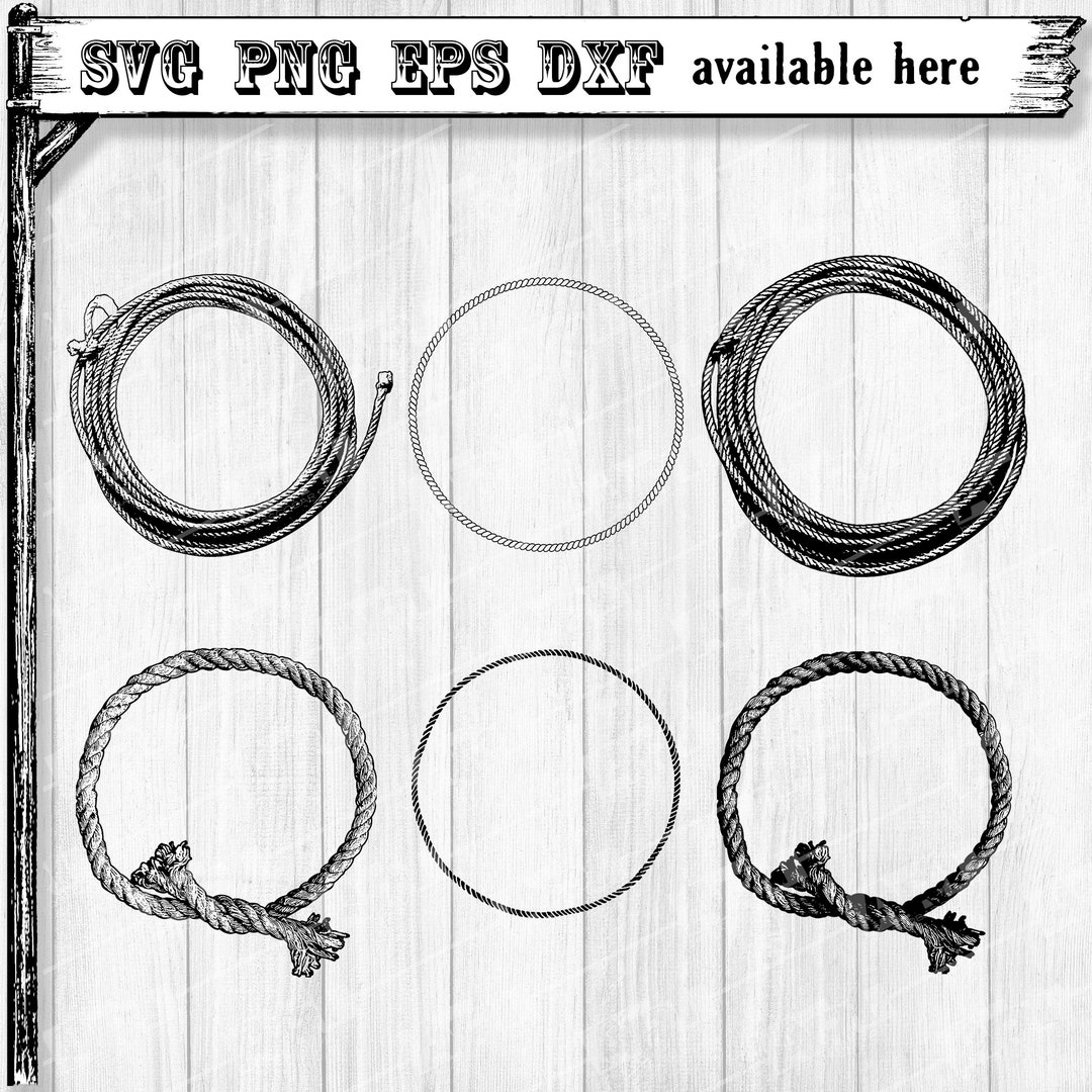 Western Themed Lariats and Ropes SVG PNG Clip Art Bundle for - Etsy ...
