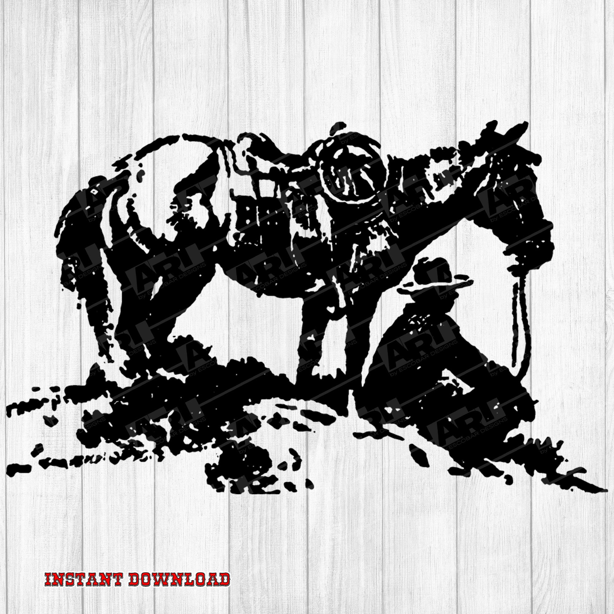 Cowboys With His Horses Svg, Western Cowboy Png, Saddled Horses Clip ...