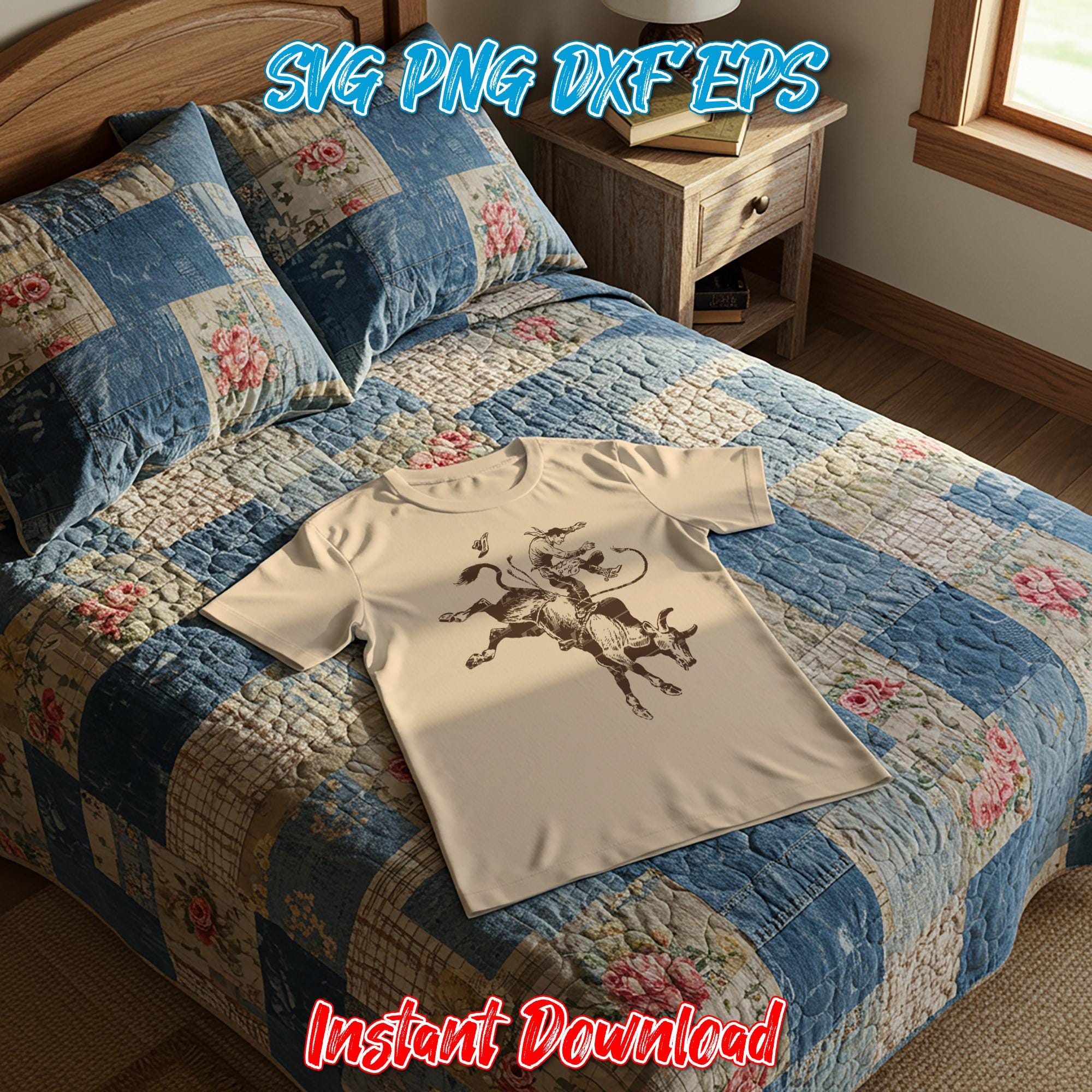 Bull Rider SVG 2 Styles Rodeo Bull Riding Clipart Western Cowboy ...