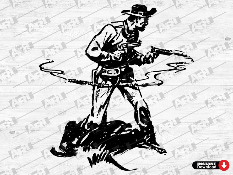 Western SVG Gunslinger PNG Outlaw EPS Gunfighter dfx - Etsy México