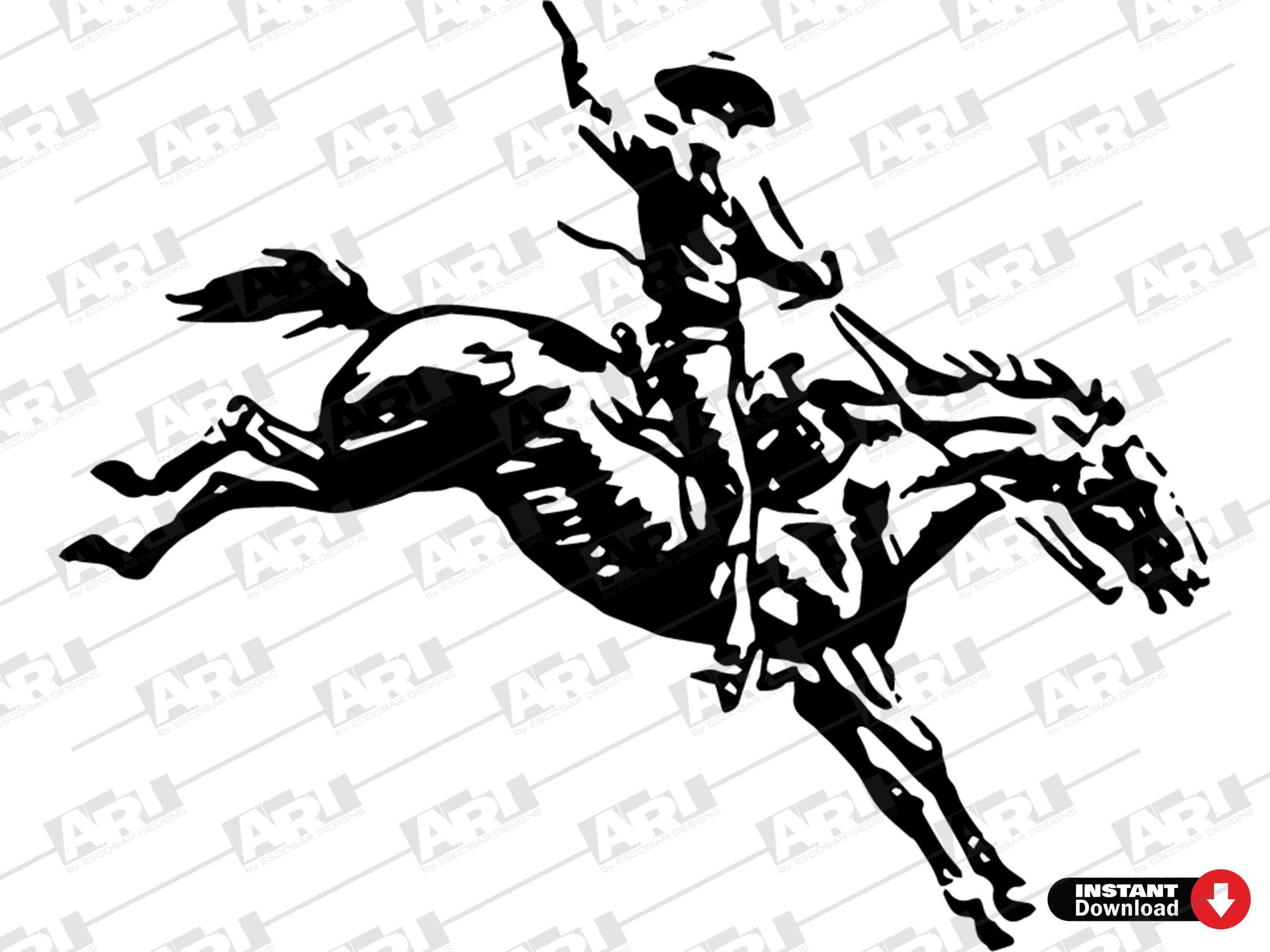 Cowboys Saddle Bronc Riding SVG, Western SVG, Cowboy Rodeo SVG Clip Art ...