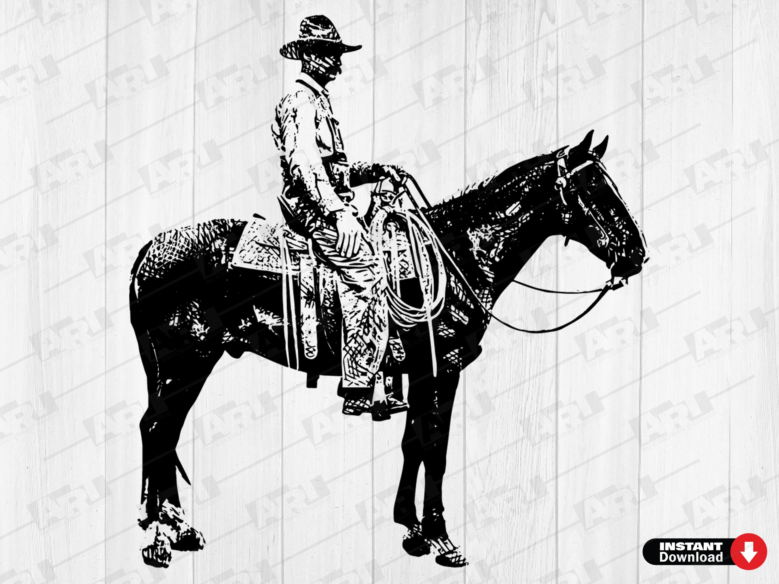 Cowboys on Horses SVG, Western SVG Png, Saddles SVG, Cowboy Line/clip ...