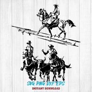 Western Cowboy Roping SVG Bundle - Roping, Lassoing, Longhorn Designs ...