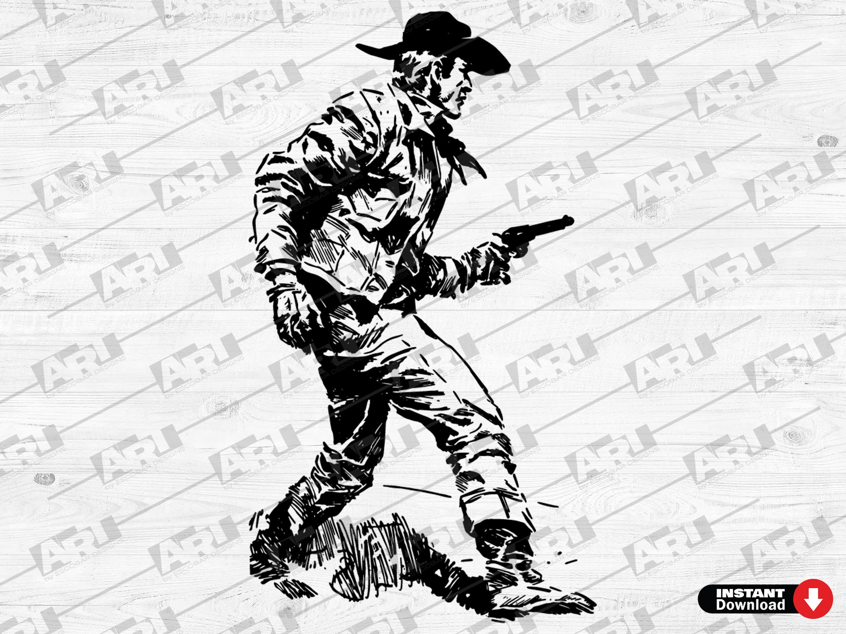Western SVG, Gunslinger PNG, Outlaw EPS, Gunfighter Dfx, Sharpshooter ...
