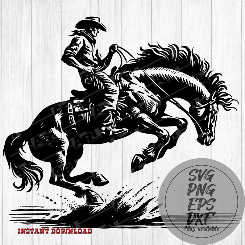 Western Cowboys SVG PNG, Saddle Bronc Riding Svg, Rodeo Svg, Bareback ...