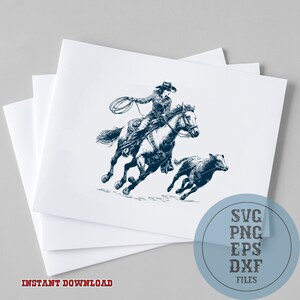 Cowgirl Breakaway Roper Svg, Cowgirl on a Horse Roping a Calf Svg ...