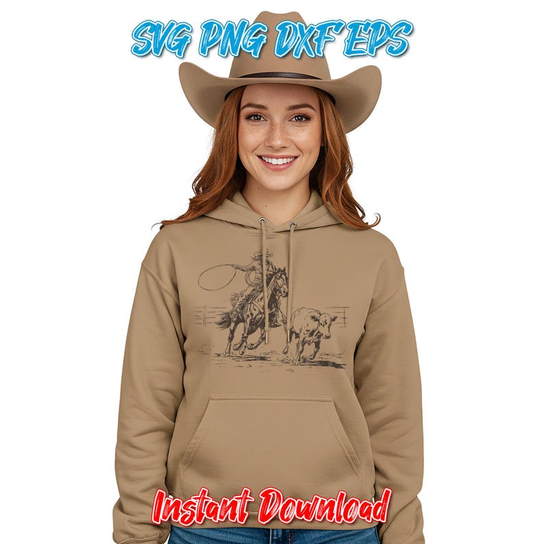 Cowgirl Breakaway Roper SVG Clipart Bundle: Rodeo Western Design ...