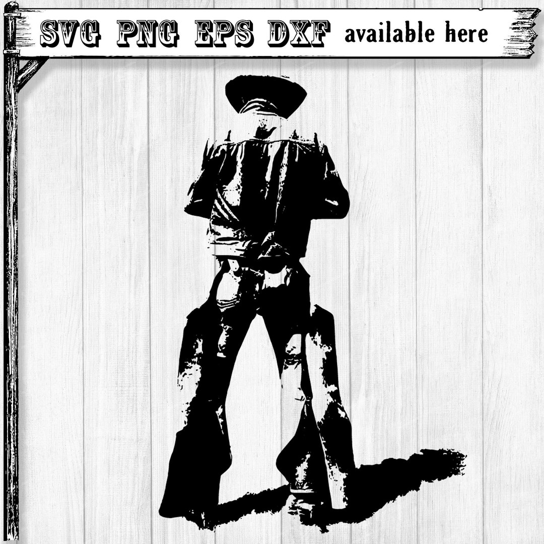 Western Cowboy in Chaps SVG PNG, Classic Western Cowboy Image (dxf, and ...