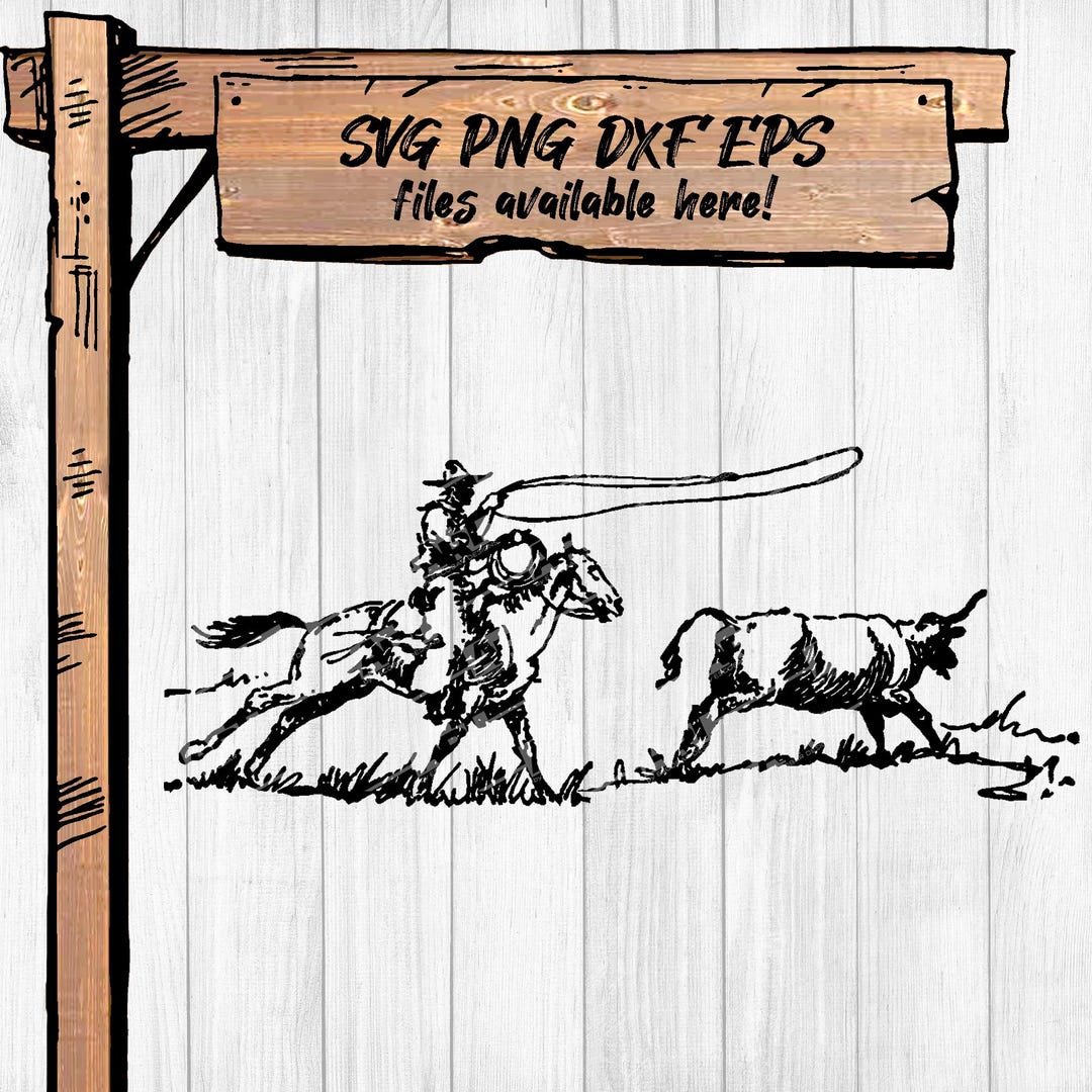 Cowboy Roping Bull SVG: Western Clipart Bundle (digital Download) - Etsy