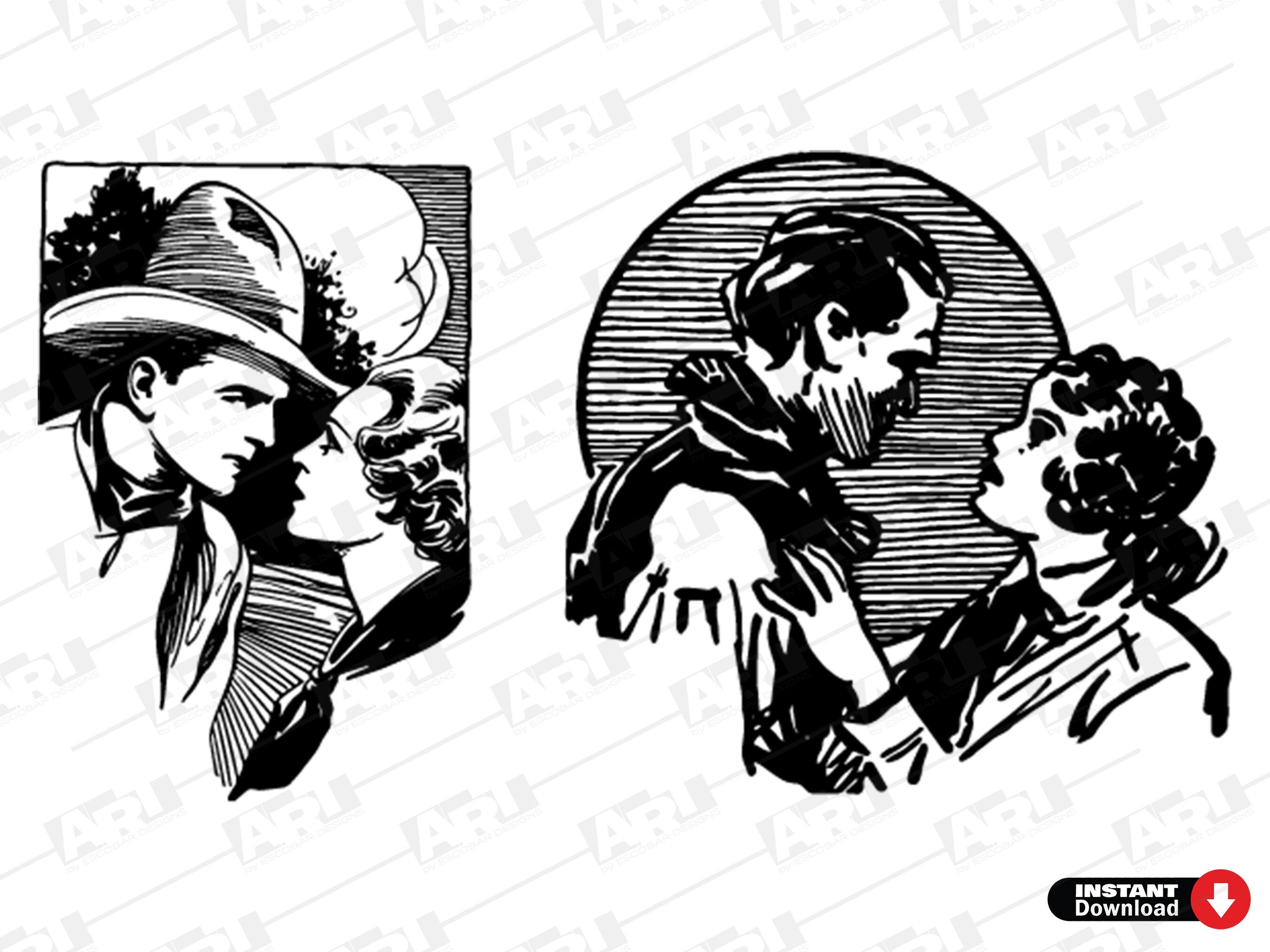 Cowboys and Cowgirls Svg Png, Western Svg, Western Couples Clip Art ...