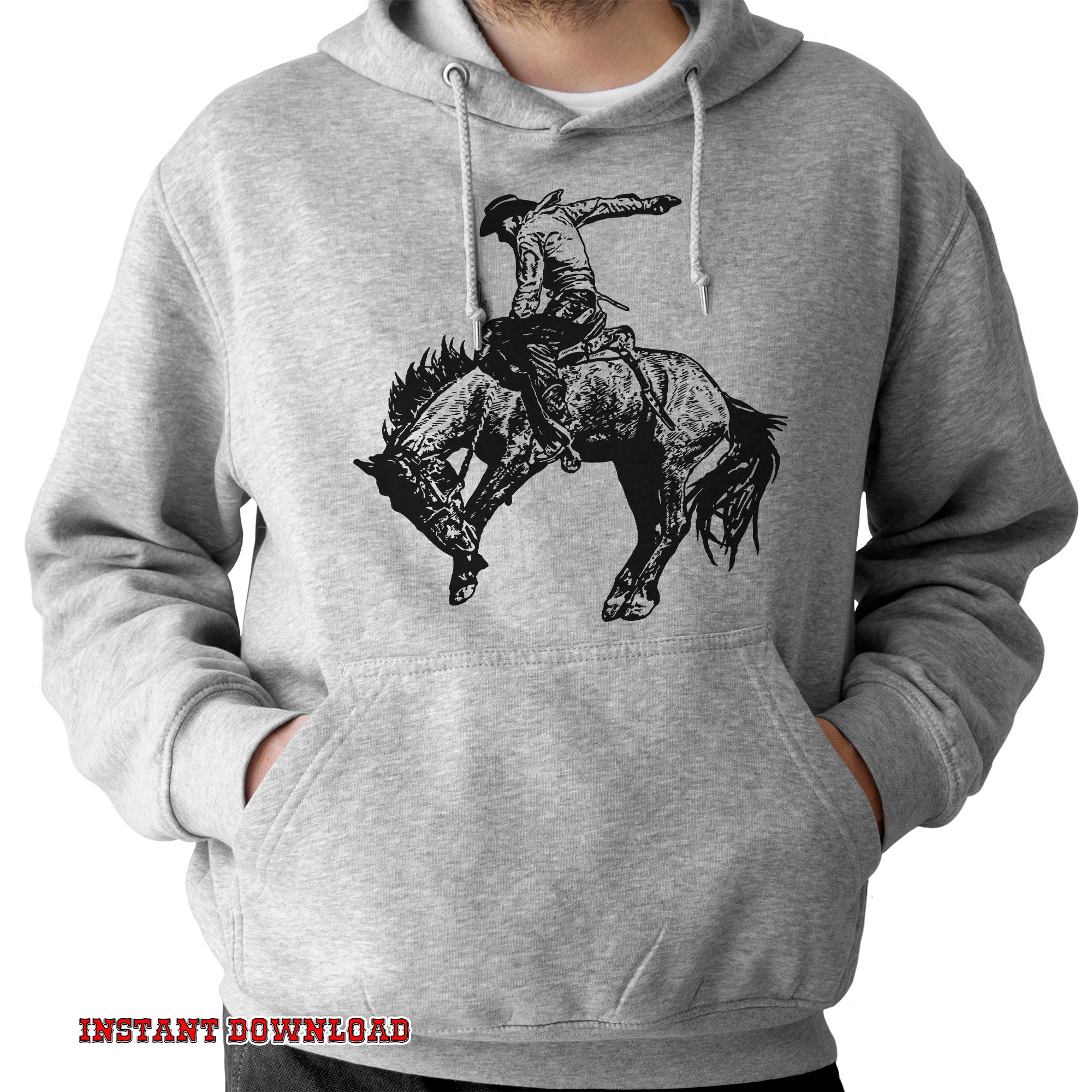 Bucking Bronc Cowboy SVG: Rodeo Clipart for Cricut, Silhouette (300 DPI ...