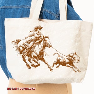 Breakaway Roper Cowgirl SVG – Calf Roping Rodeo Clipart Bundle for ...